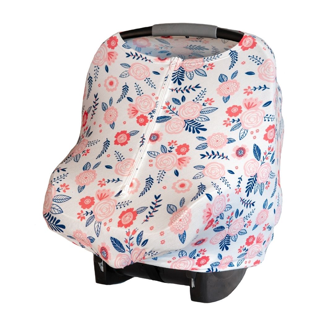 Stretchy Car Seat Cover and Nursing Cover - Blue Sky Baby Leaf Covers